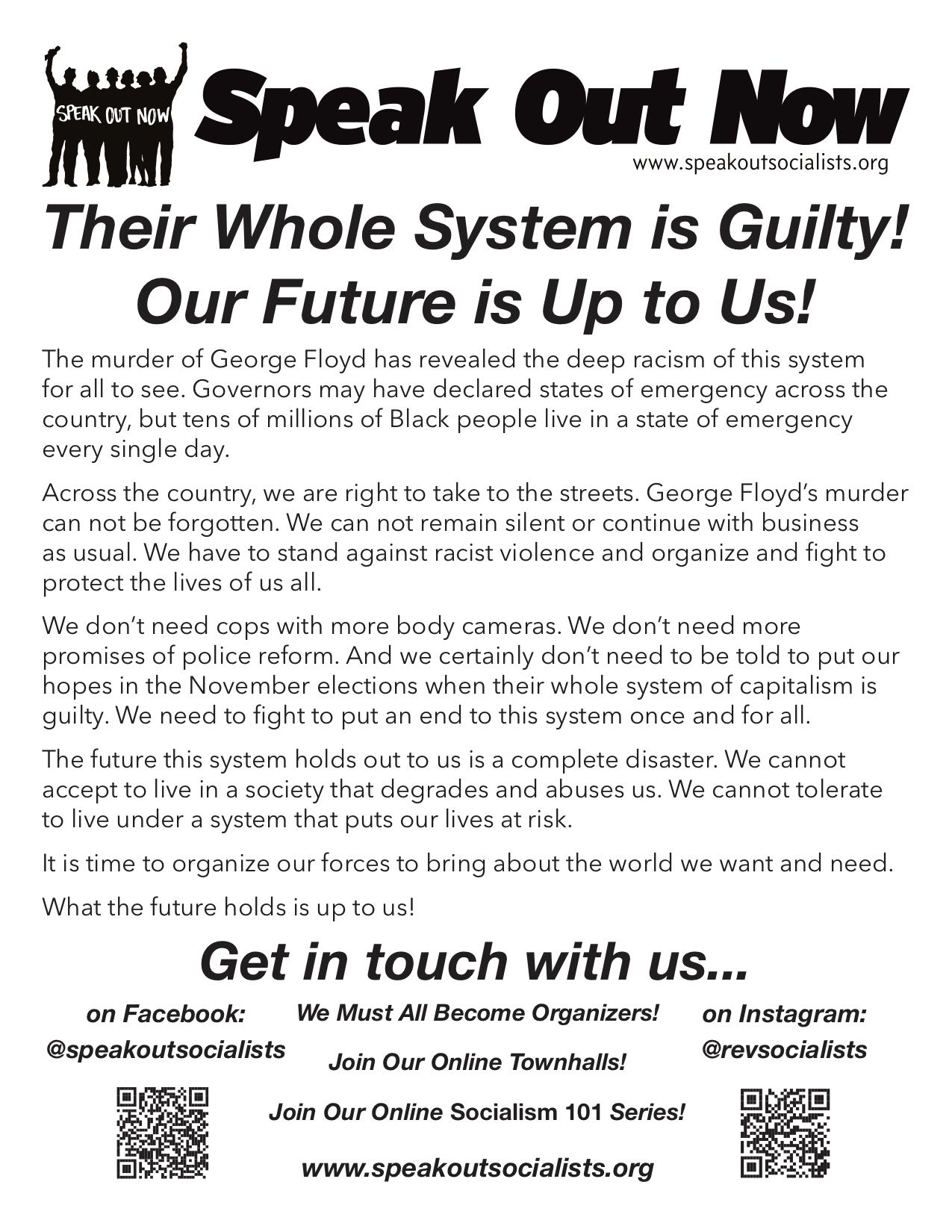 Leaflets to Use at Protests Against the Racism and Violence of our ...